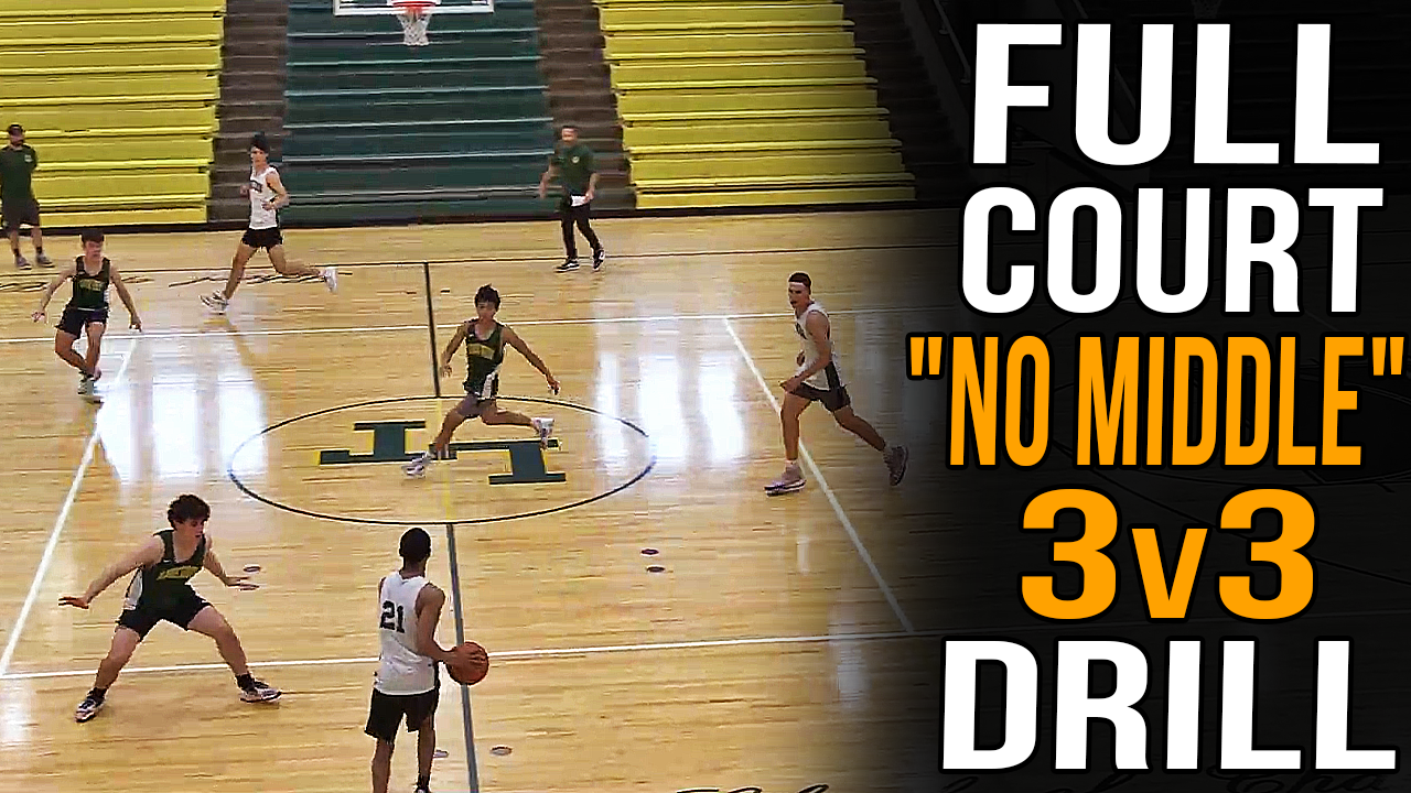 No Middle Defense Full Court Basketball Drill | Marquette 3v3